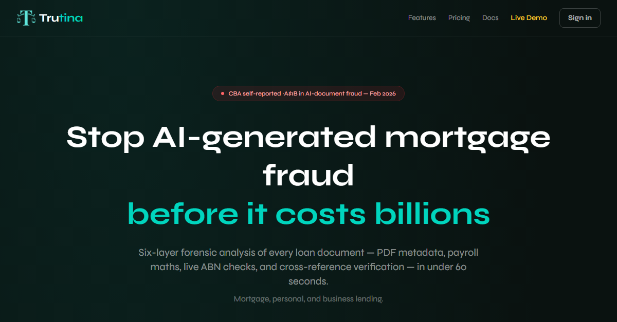 Trutina — Stop Forged Loan Documents Before Settlement